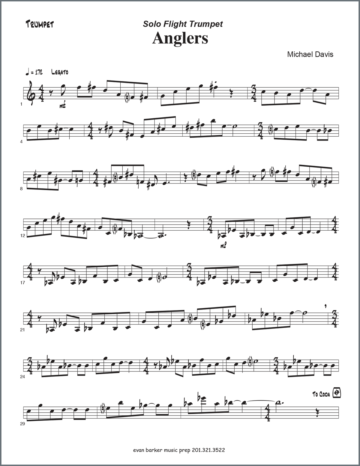 Anglers for solo trumpet by Michael Davis — Hip-Bone Music