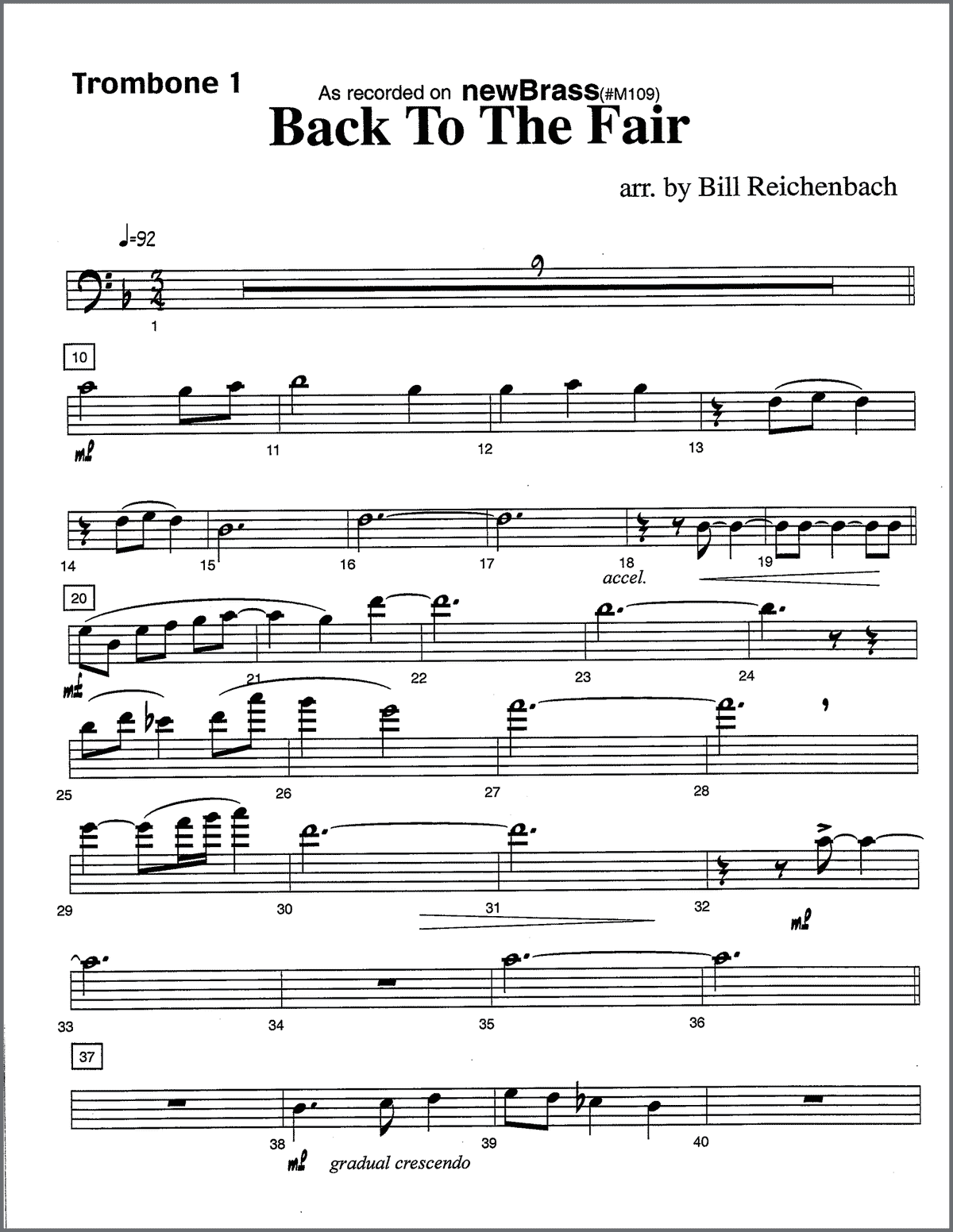 Back to the Fair for Six Trombones by Bill Reichenbach — Hip-Bone Music