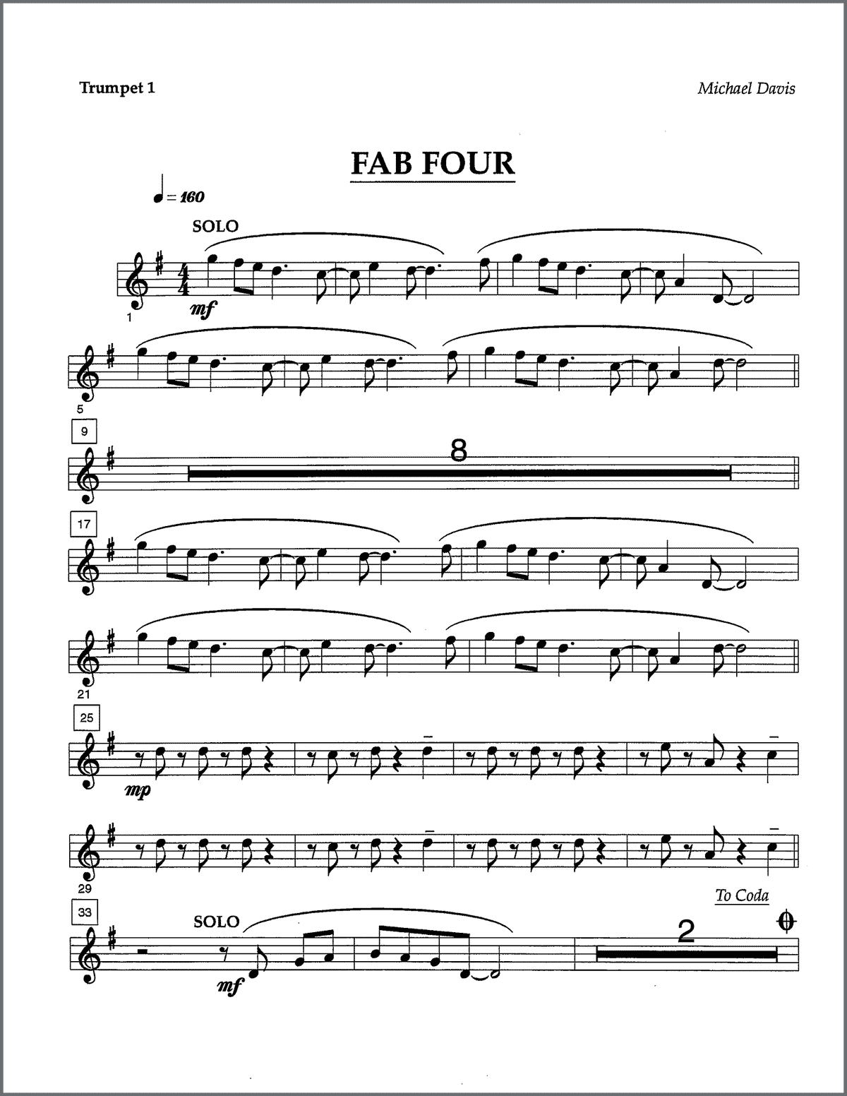 Fab Four for Two Trumpets and Two Trombones by Michael Davis — Hip-Bone ...