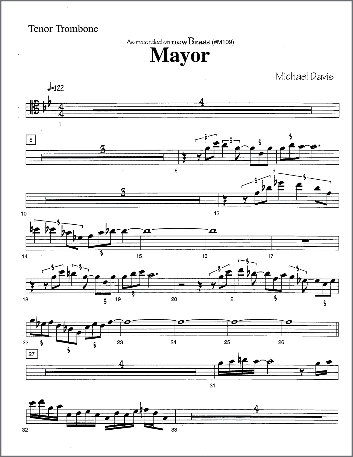 Mayor for Seven Brass by Michael Davis — Hip-Bone Music
