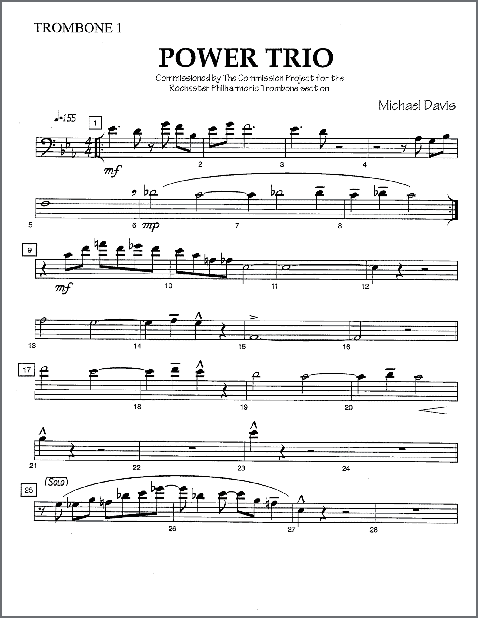 Power Trio for Three Trombones by Michael Davis — Hip-Bone Music